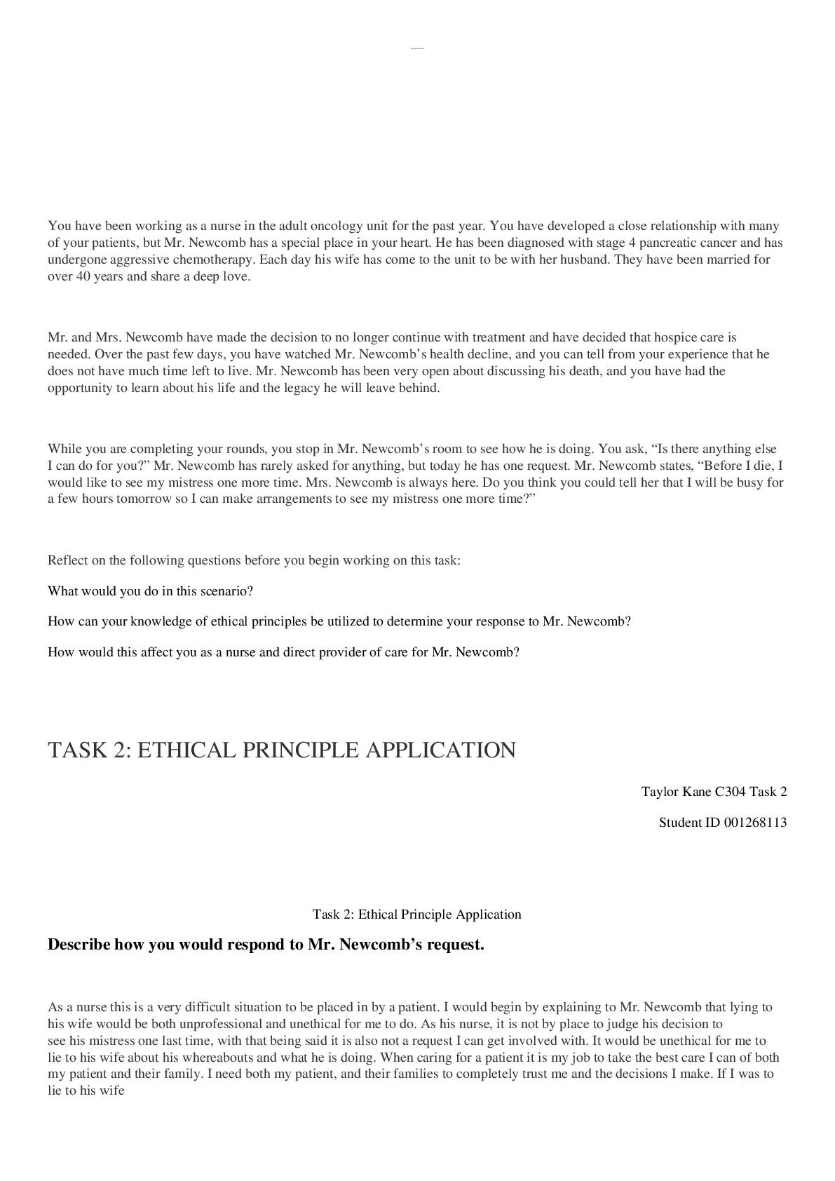 Ethical Principle Application – Scholarfriends - Scholarfriends