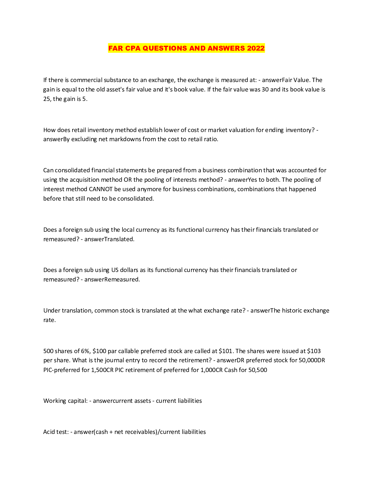 FAR CPA QUESTIONS AND ANSWERS 2022 - Scholarfriends