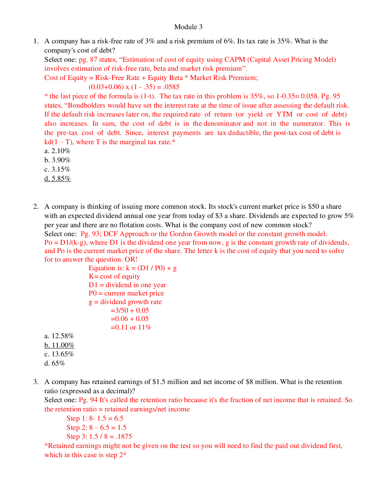 FNAN 522 Module 3 Quiz And Answers (100% Correct) - Scholarfriends