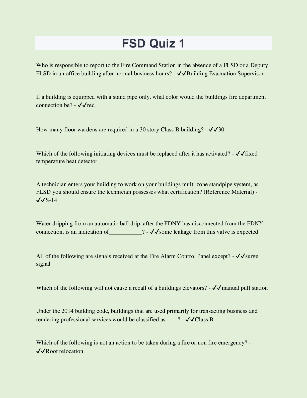 FSD Quiz 1 | Questions with 100% Correct Answers | Updated & Verified ...