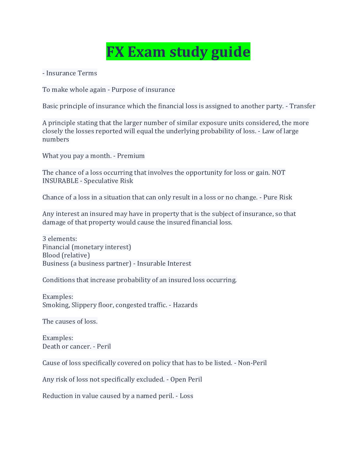 FX Exam Study Guide With Complete Solution Latest Update - Scholarfriends