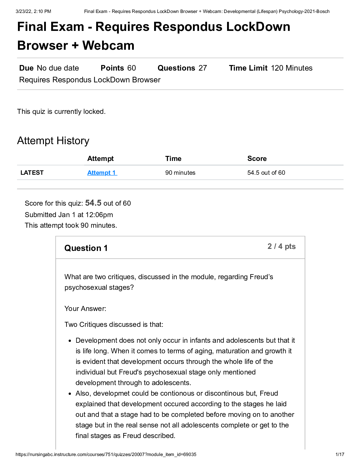 Final Exam - Requires Respondus LockDown Browser + Webcam ...