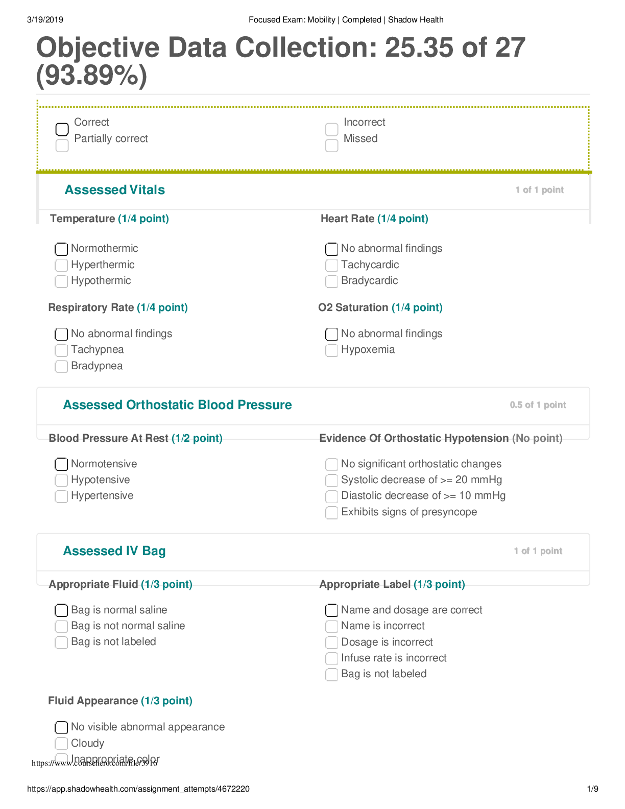 Shadow Health Focused Exam Mobility (Objective Data Collection ...