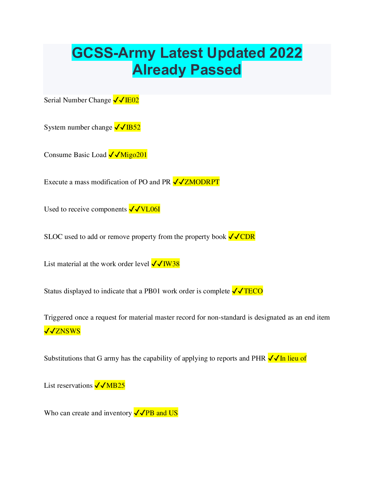 GCSS-Army Latest Updated 2022 Already Passed - Scholarfriends