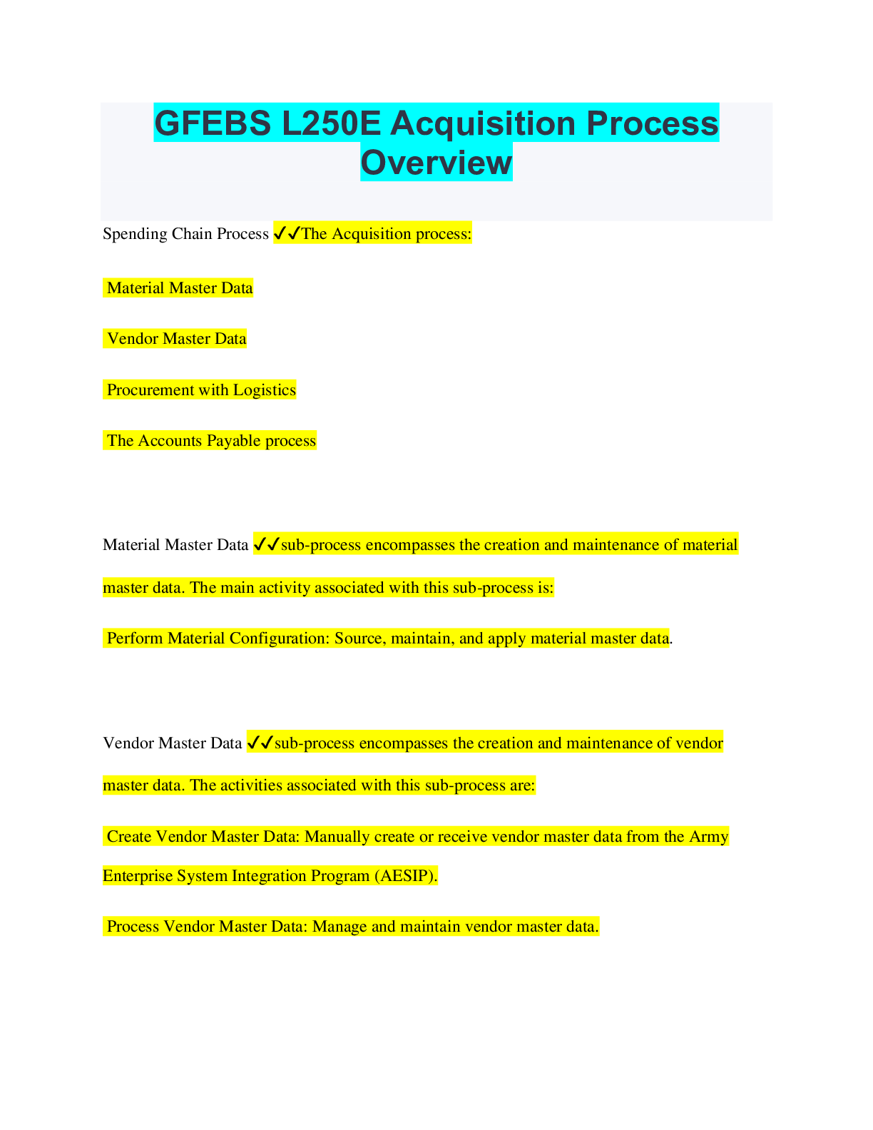 GFEBS L250E Acquisition Process Overview - Scholarfriends