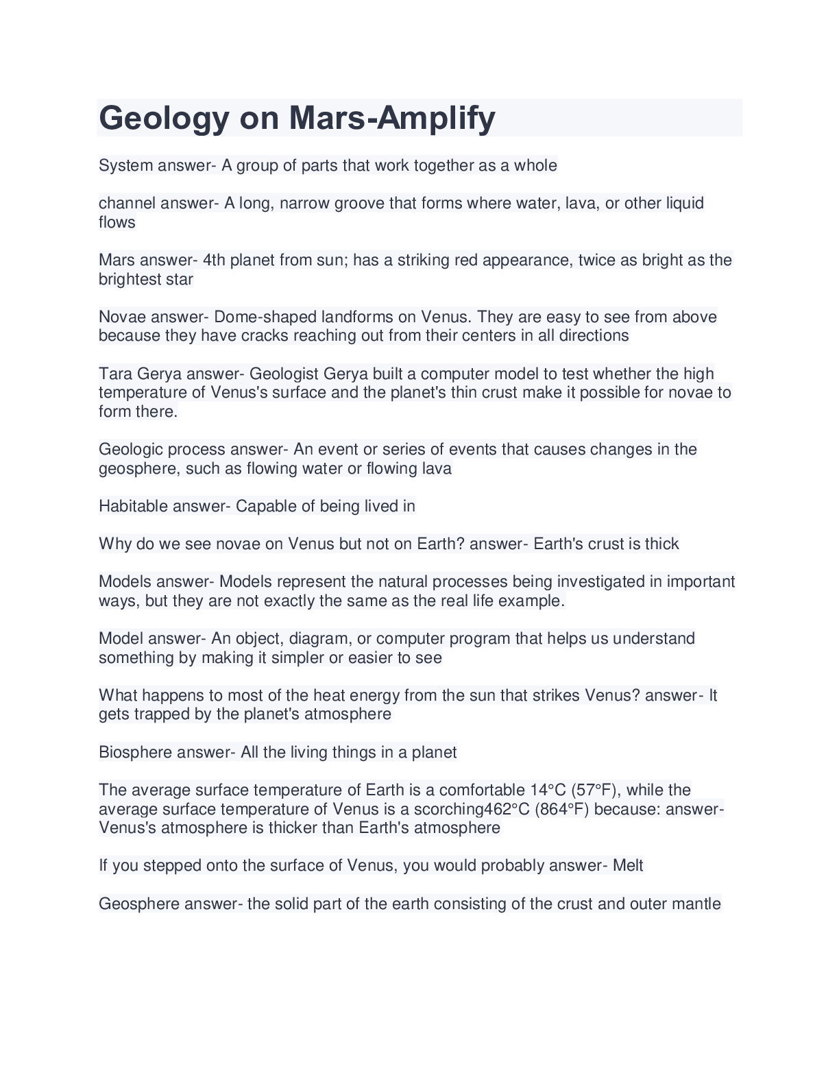 Geology on Mars-Amplify - Scholarfriends