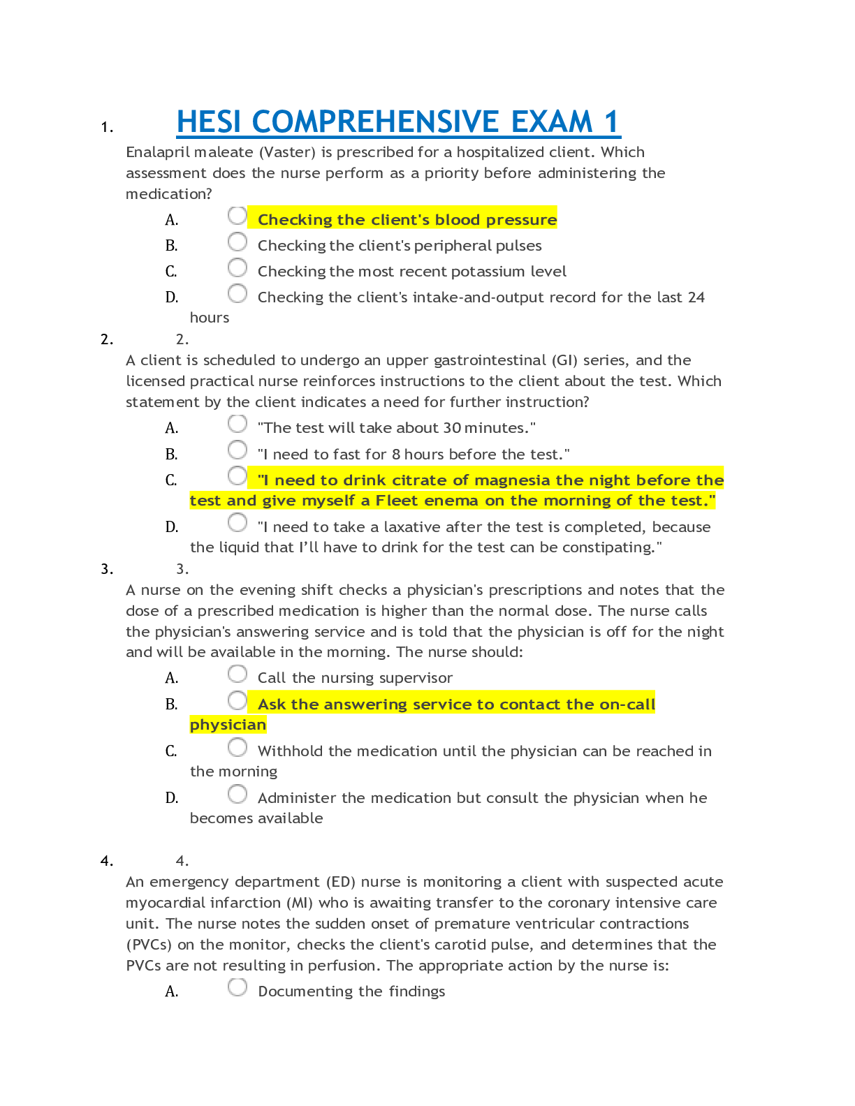 HESI Comprehensive Exam 2 Latest Update - Scholarfriends