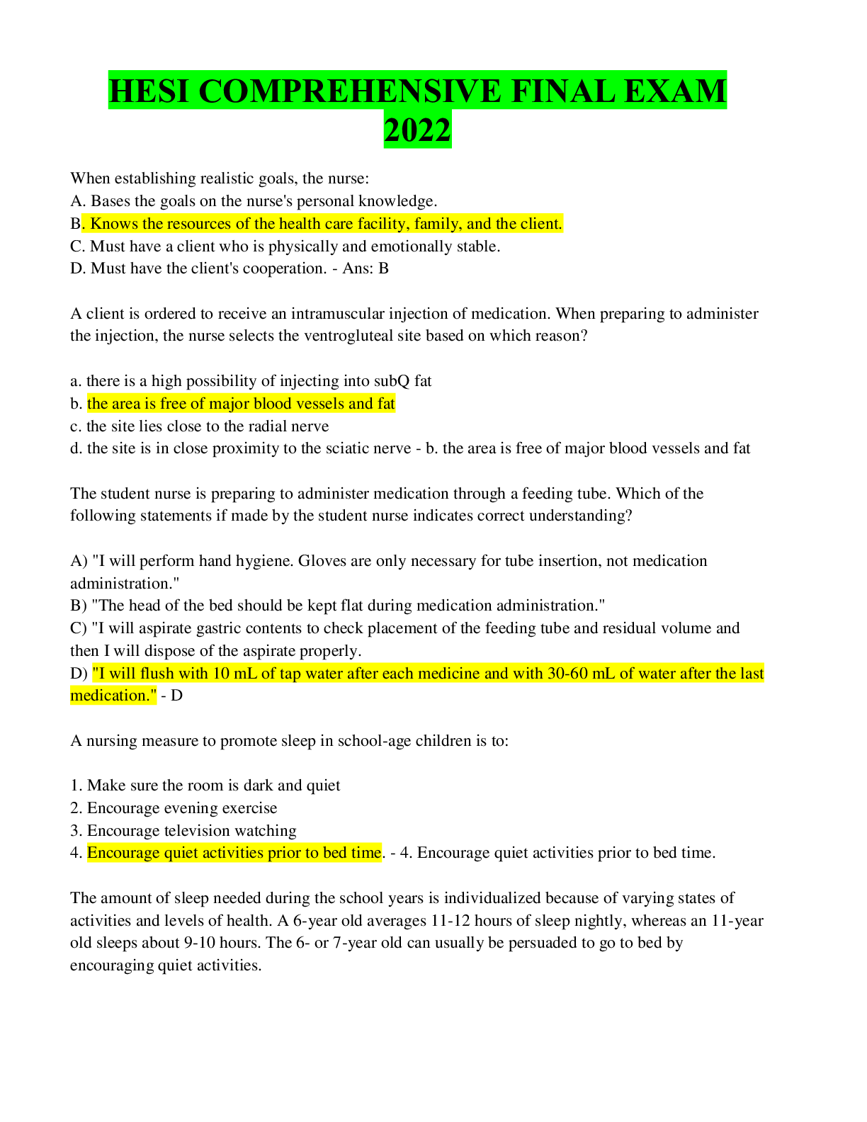 HESI COMPREHENSIVE FINAL EXAM 2022 | ALL Questions deeply explained ...