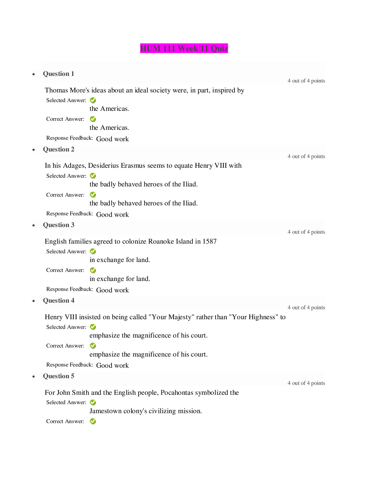 HUM 111 Week 11 Quiz - Questions & Answers – Scholarfriends ...