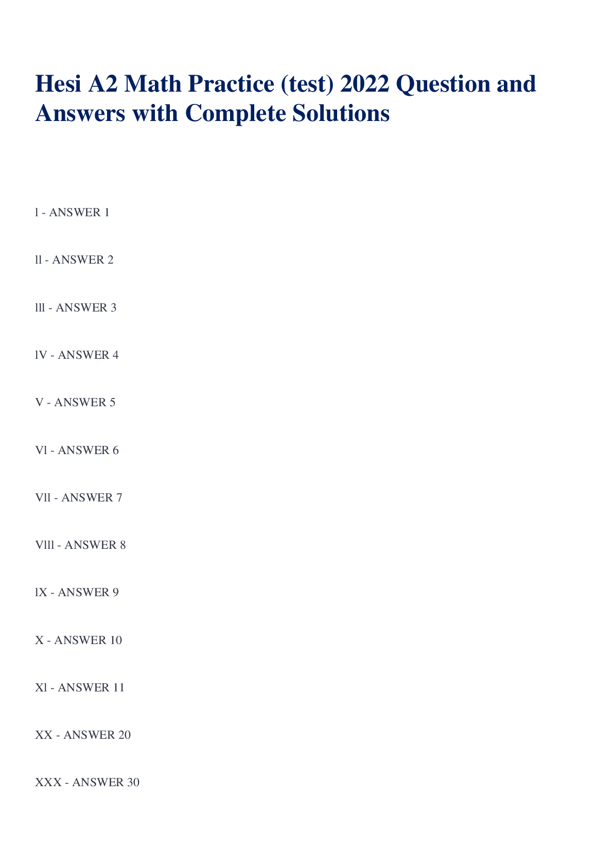 Hesi A2 Math Practice (test) 2022 Question and Answers with Complete ...