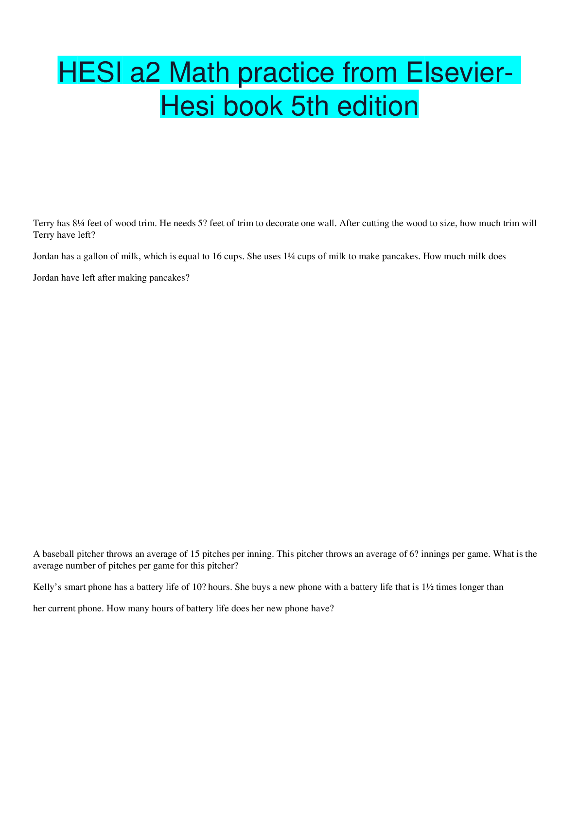 Hesi_a2_Math_practice_from_Elsevier_Hesi_book_5th_editioN - Scholarfriends