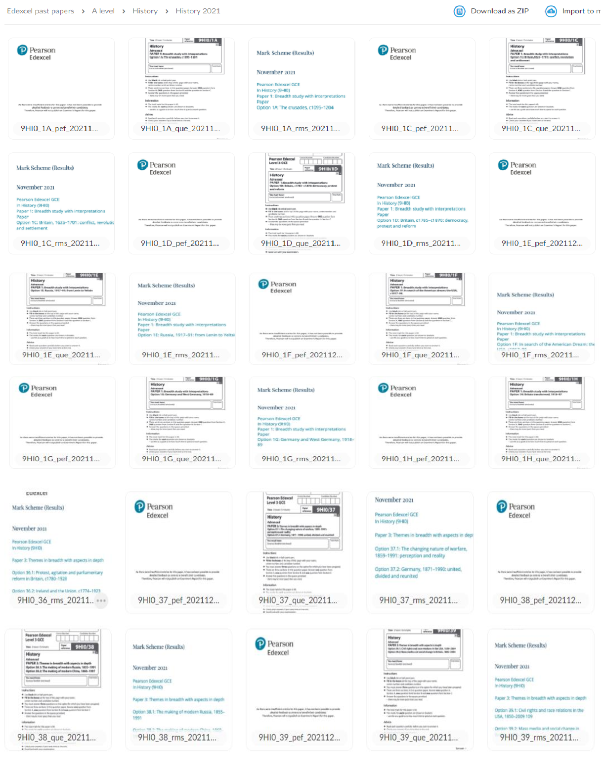 Pearson Edexcel Past Papers A Level History - November 2021. All ...