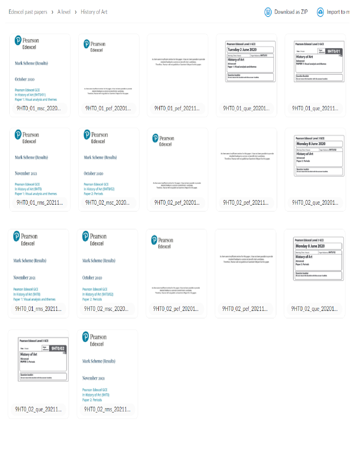 Pearson Edexcel Past Papers A Level History of Art- November 2021. All ...