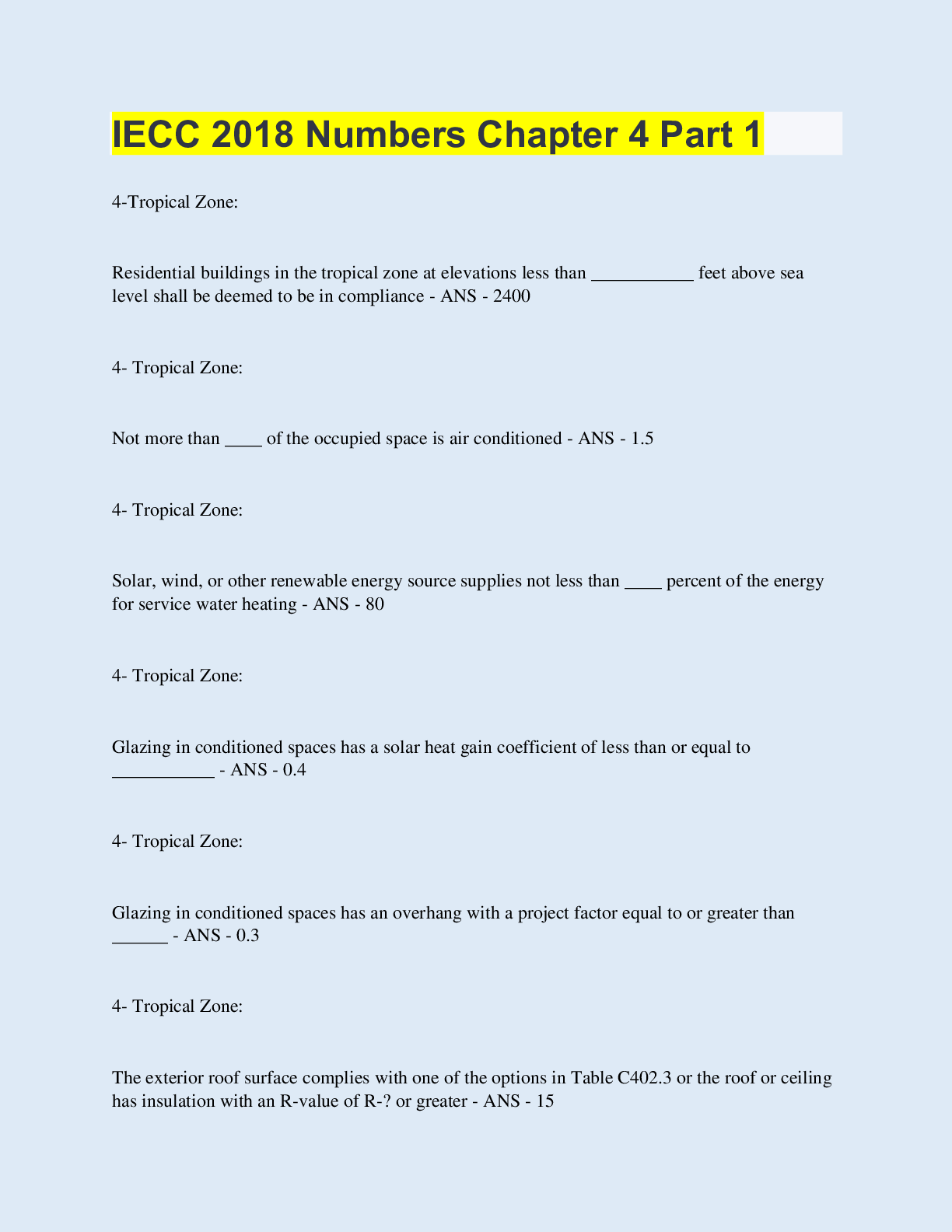IECC 2018 Numbers Chapter 4 Part 1 | 40 Questions with 100% Correct ...