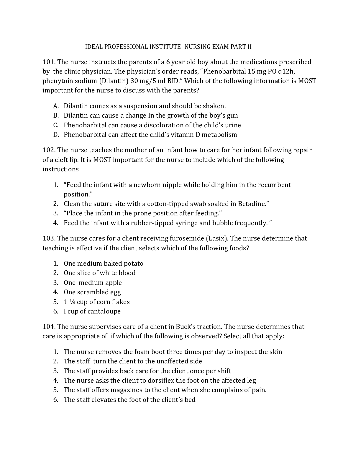 IPI NURSING EXAM PART II.pdf questions and answers - Scholarfriends