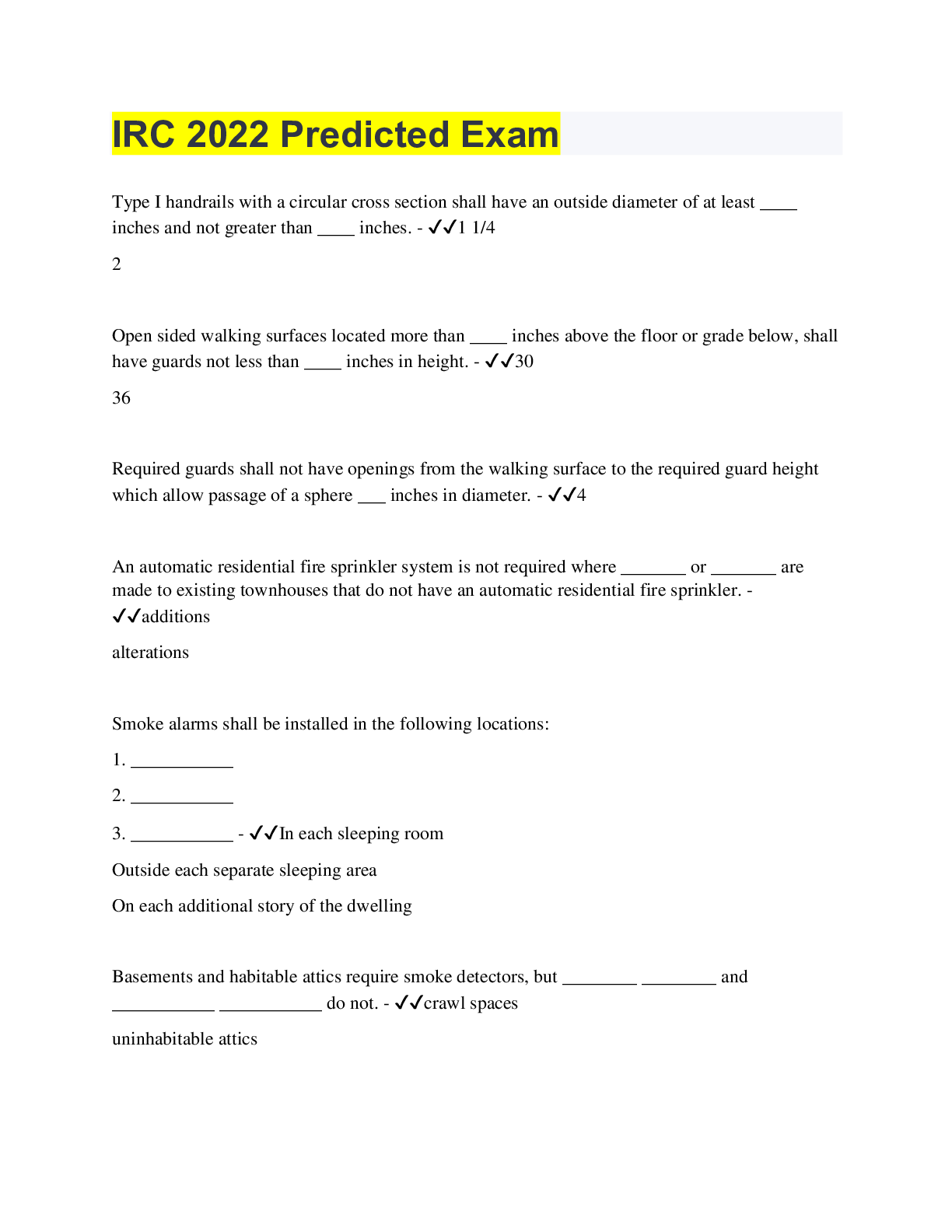 IRC 2022 Predicted Exam - Scholarfriends