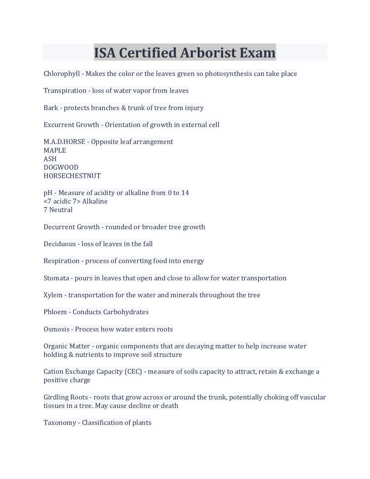 ISA Certified Arborist Exam Questions And Answers - Scholarfriends