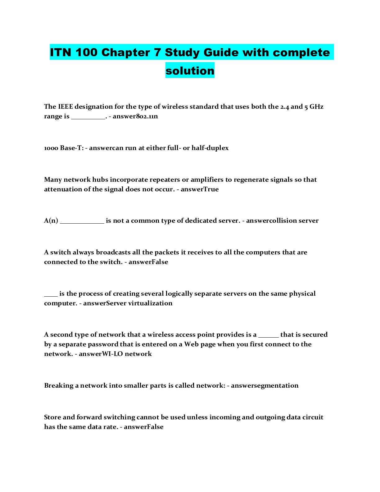 ITN 100 Chapter 7 Study Guide with complete solution – Scholarfriends ...