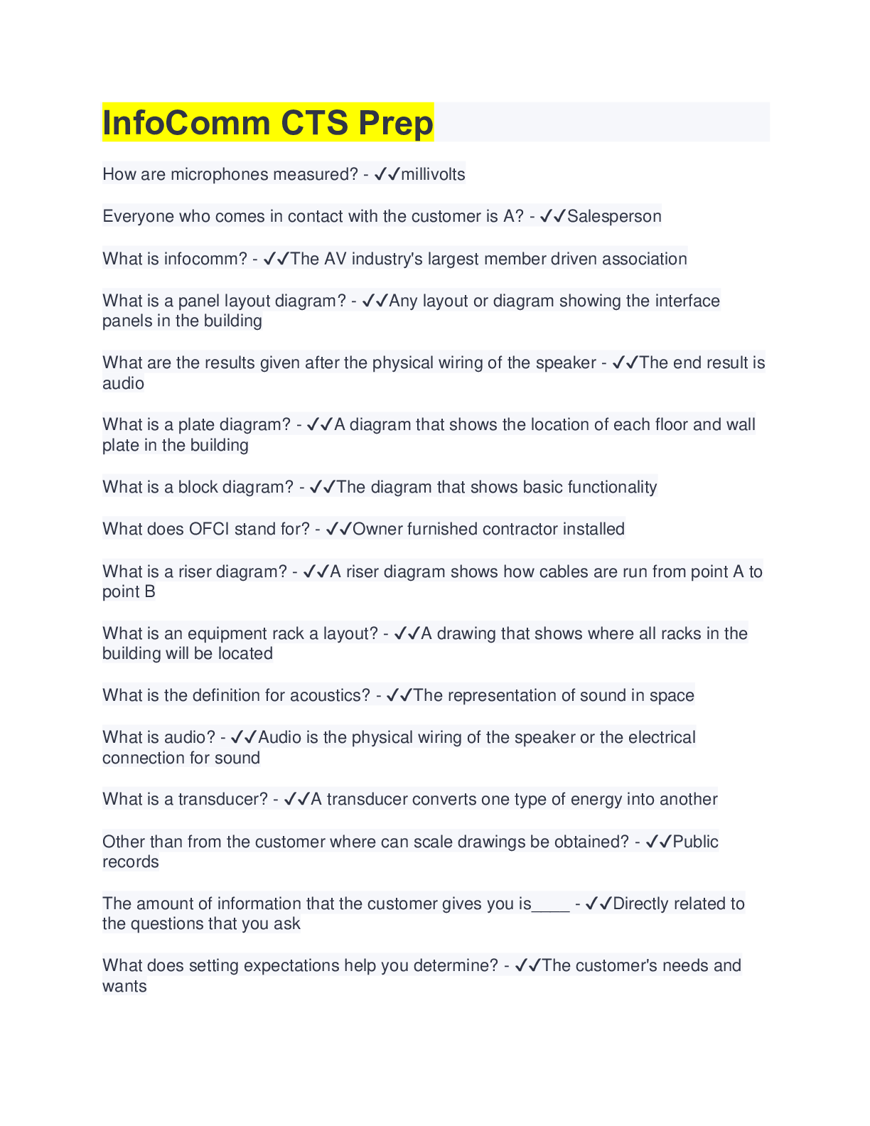 InfoComm CTS Prep - Scholarfriends