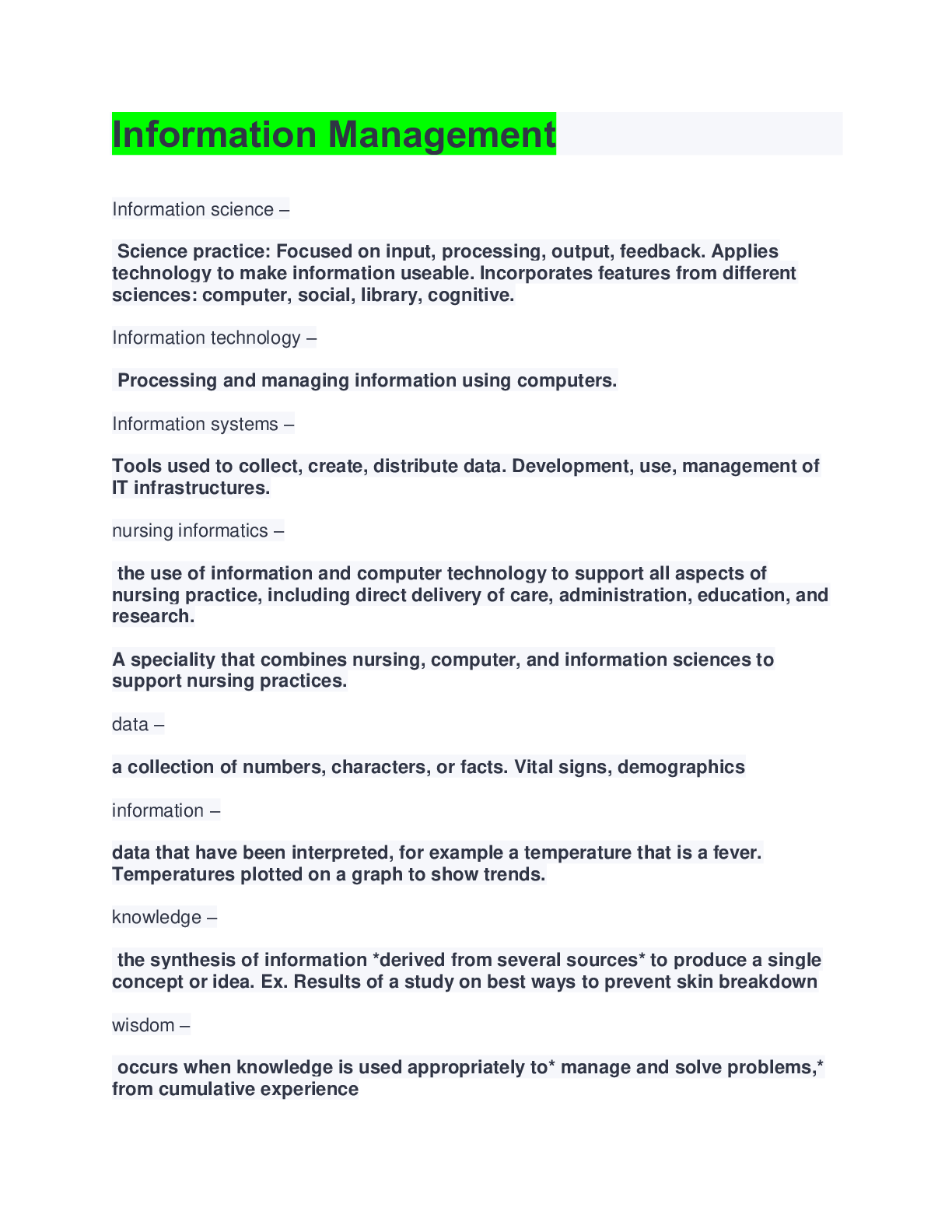 WGU Information Management and the Application of Technology;/Standard ...