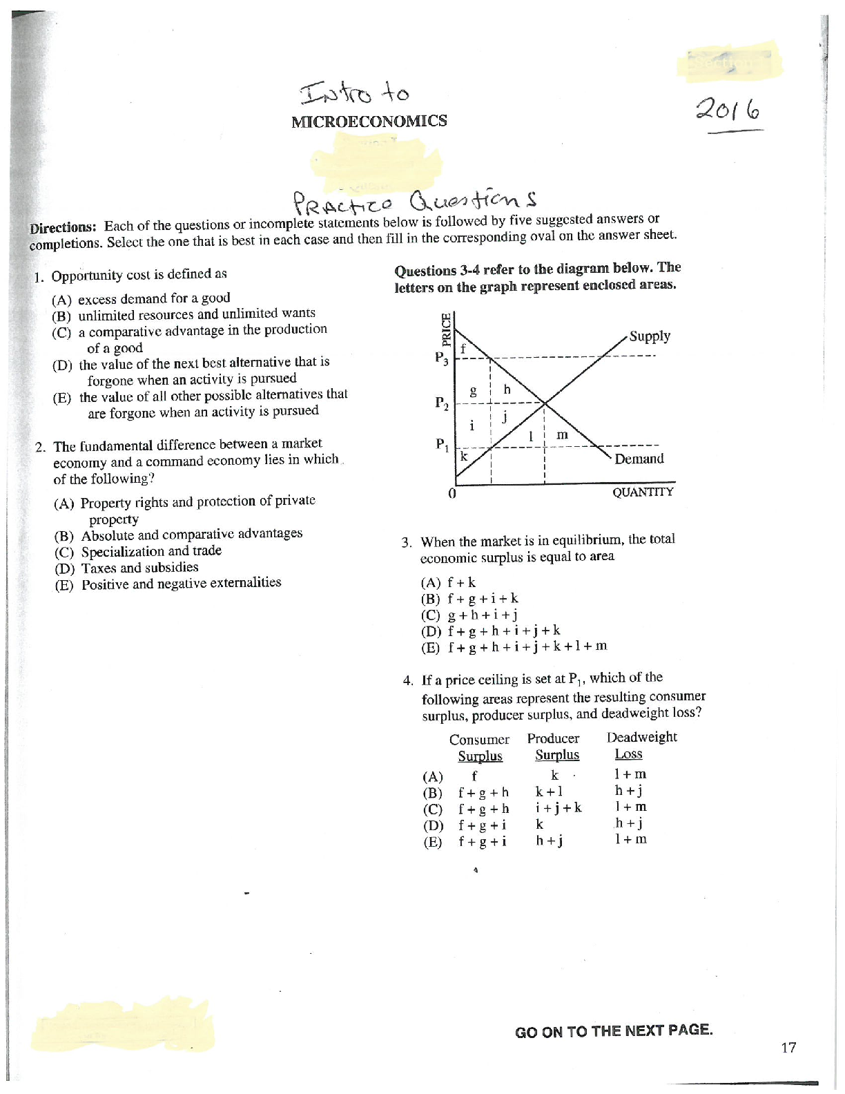 Intro to Microeconomics Practice Questions 2022 - Scholarfriends