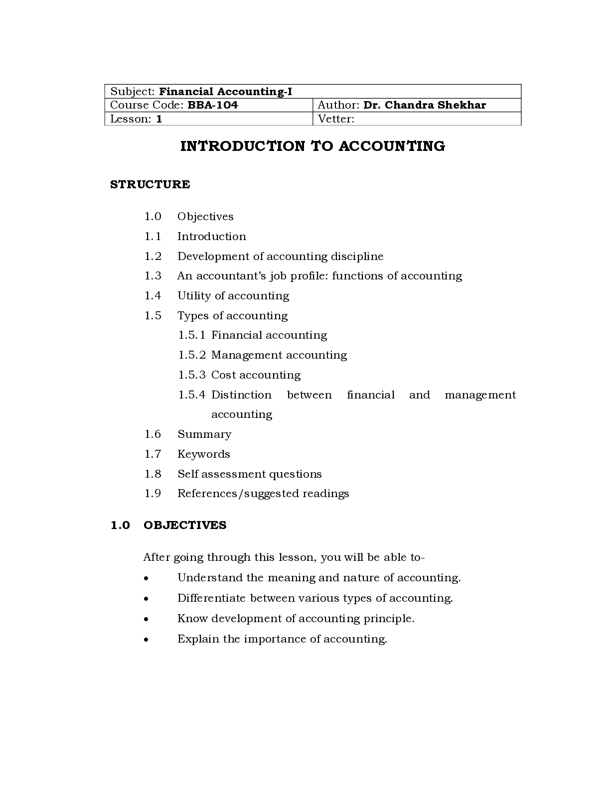 INTRODUCTION TO ACCOUNTING - Scholarfriends