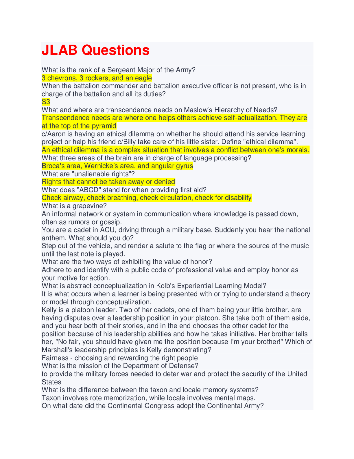 JLAB Questions With Verified Answers - Scholarfriends