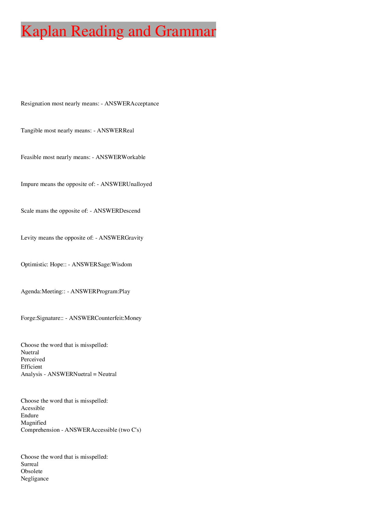 Kaplan Reading and Grammar2022 - Scholarfriends