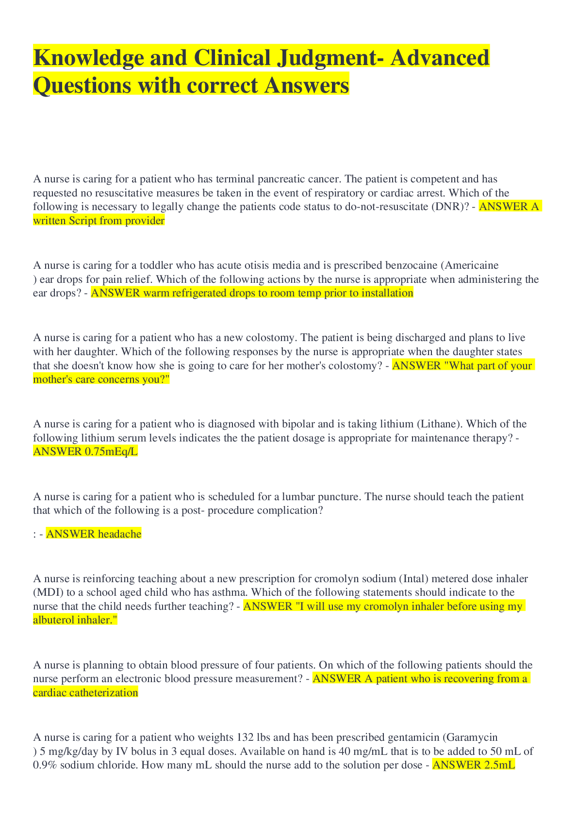 USMC CACO EXAM WITH COMPLETE ANSWERS - Scholarfriends