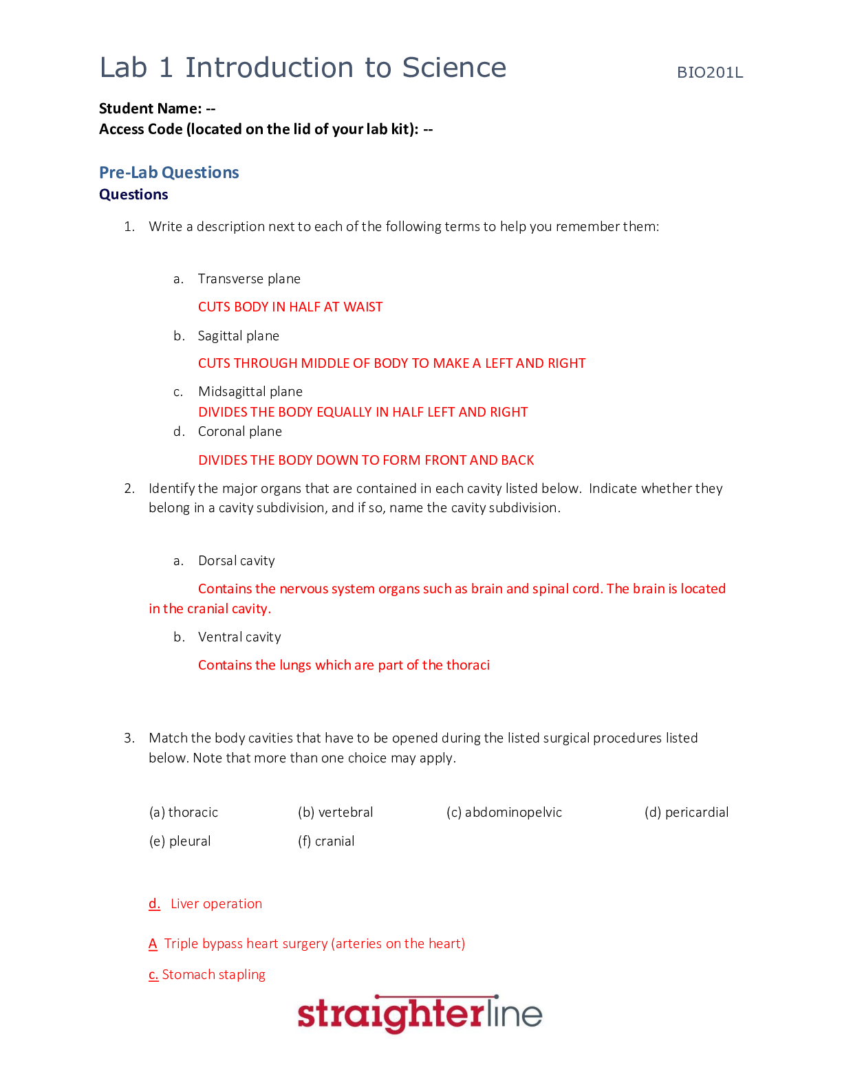 BIO201L Lab 1 Introduction to Science WORKSHEET[ DOWNLOAD TO PASS ...