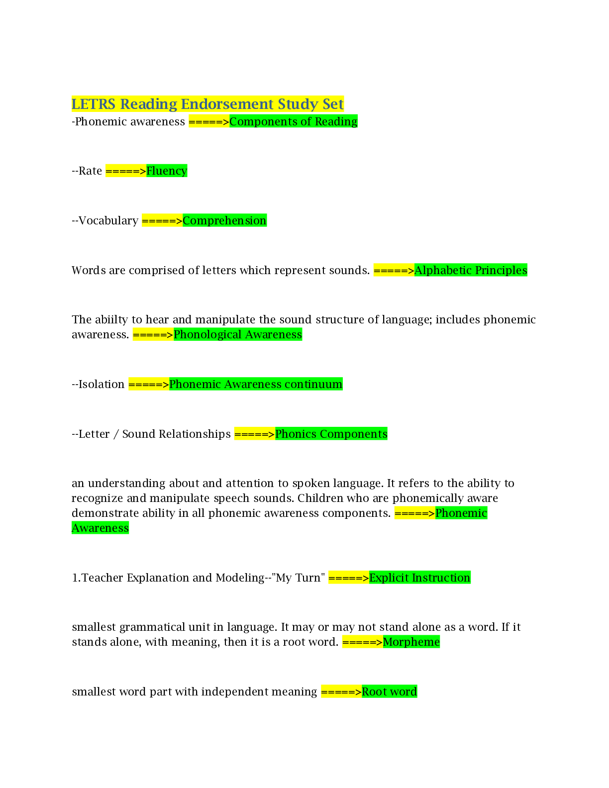 LETRS Reading Endorsement Study Set - Scholarfriends