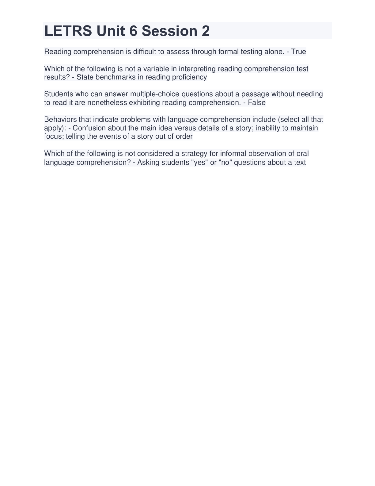 LETRS Unit 6 Session 2 - Scholarfriends