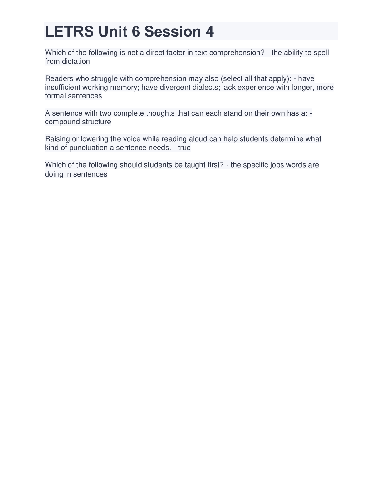 LETRS Unit 6 Session 4 - Scholarfriends