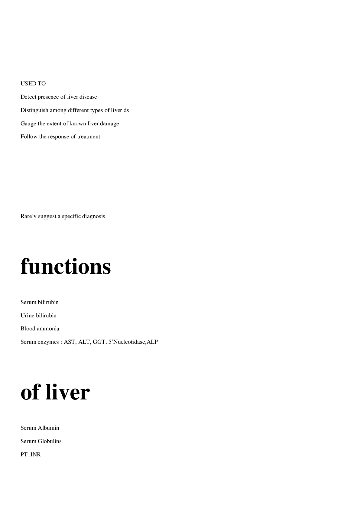 Liver Function Test detailed notes - Scholarfriends
