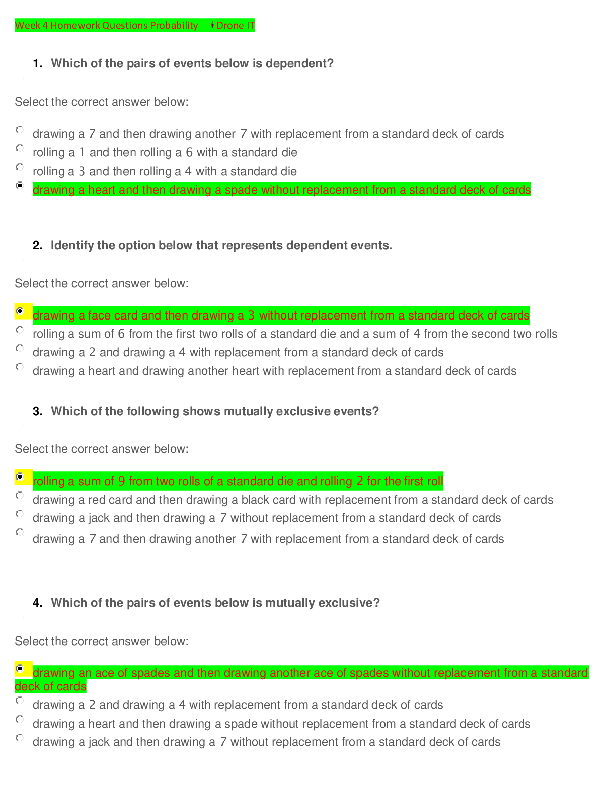 |SOLVED| WK 4 Quiz Probability - MATH-225: Statistical Reasoning for ...