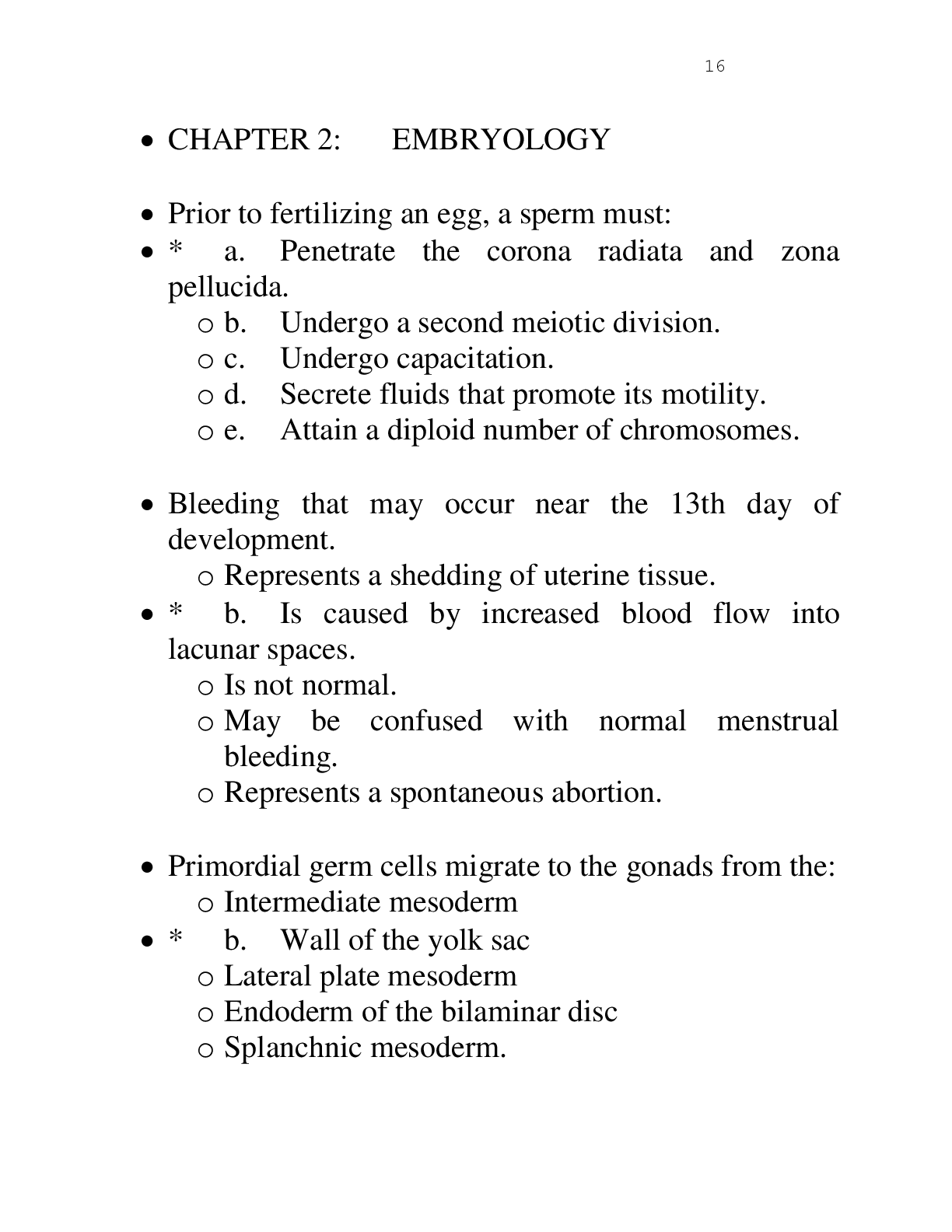 EMBRYOLOGY FINAL EXAM LATEST VERSION QUESTION AND ANSWERS - Scholarfriends