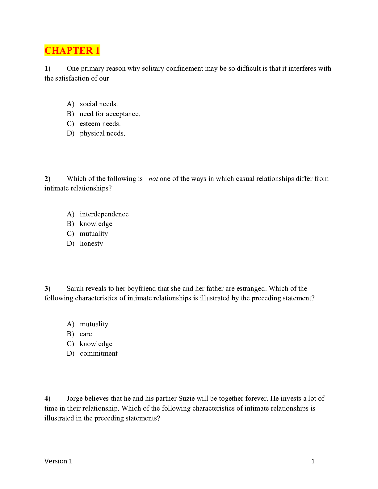 Test Bank for Intimate Relationships, 9th Edition by Rowland Miller ...