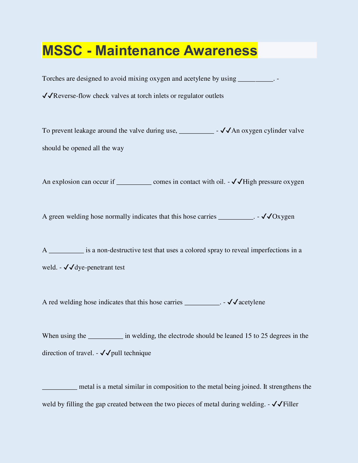 MSSC - Maintenance Awareness - Scholarfriends