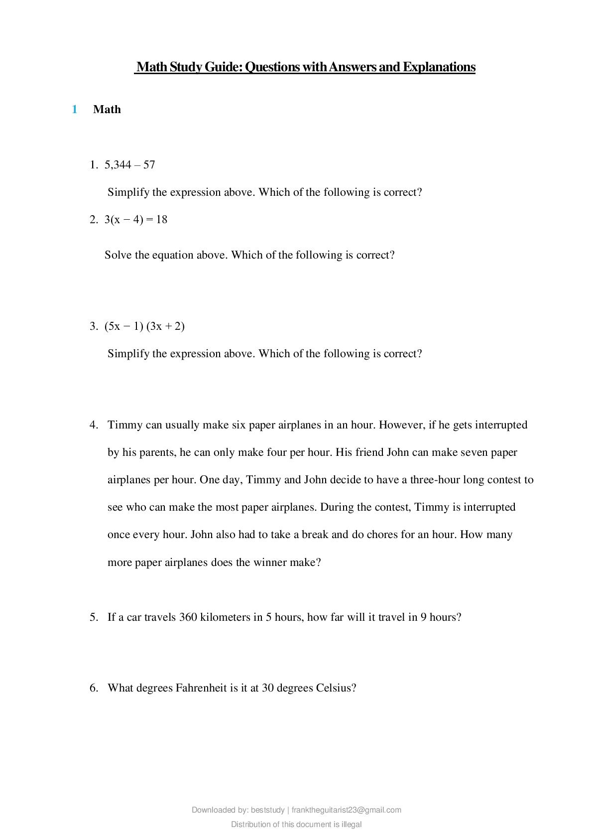 ATI TEAS 6 MATH GUIDE - Scholarfriends