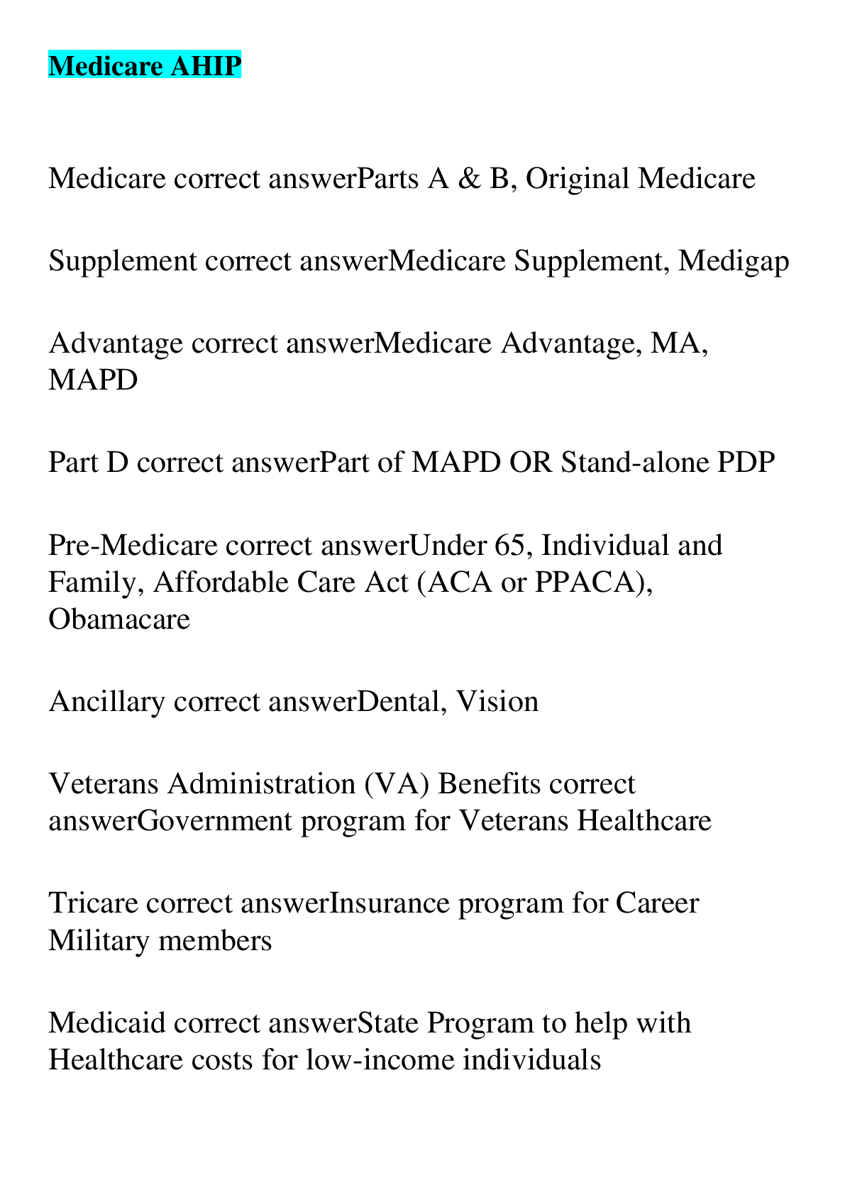 Medicare AHIP 2022/2023 exam questions and answers - Scholarfriends