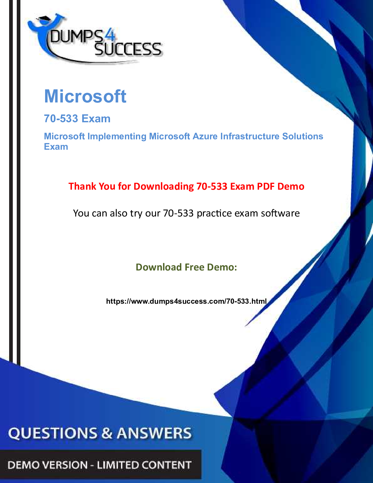 Microsoft 70-533 Exam Microsoft Implementing Microsoft Azure Infrastructure Solutions Exam. 100% ...