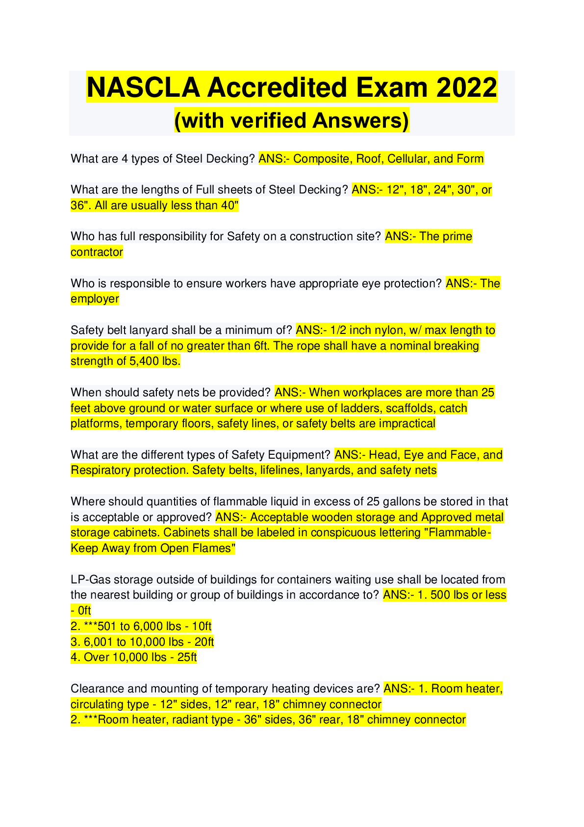 NASCLA Accredited Exam 2022 (with verified Answers) - Scholarfriends