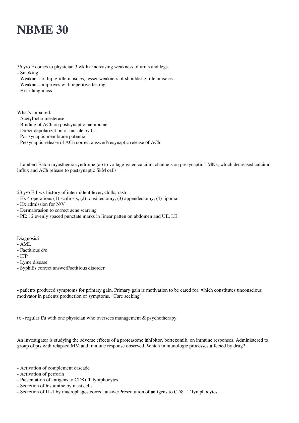 NBME EXAM 2023 WITH 100% CORRECT ANSWERS - Scholarfriends