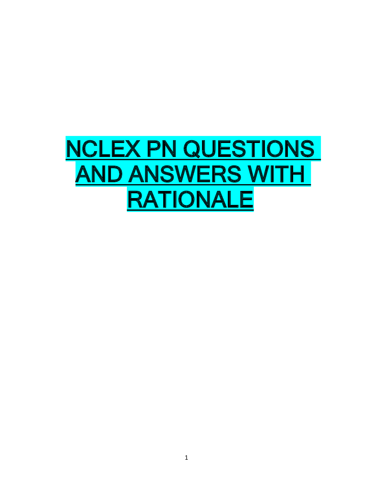 NCLEX PN QUESTIONS AND ANSWERS COMPLETE GUIDE WITH QUESTIONS AND ...