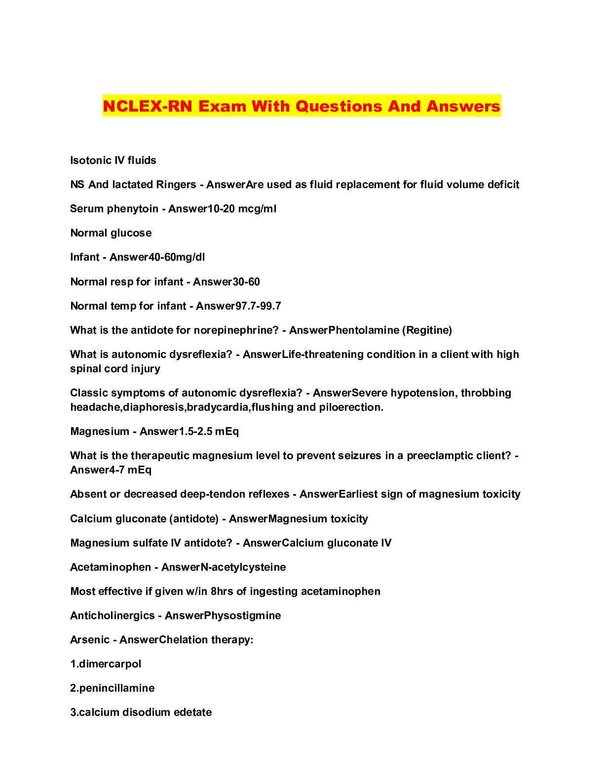 NCLEX-RN Exam With Questions And Answers - Scholarfriends