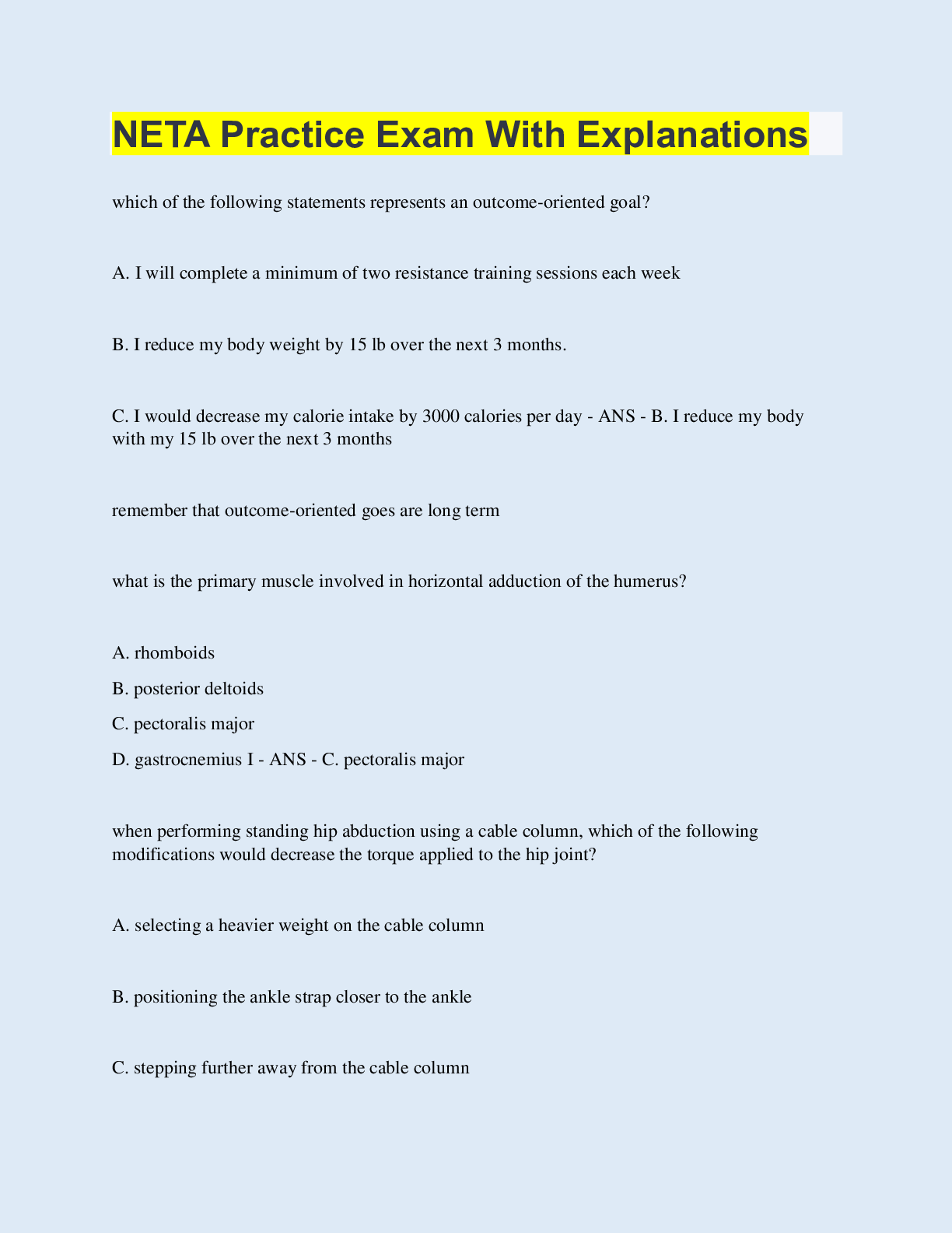 NETA Practice Exam With Explanations | 200 Questions with 100% Correct ...