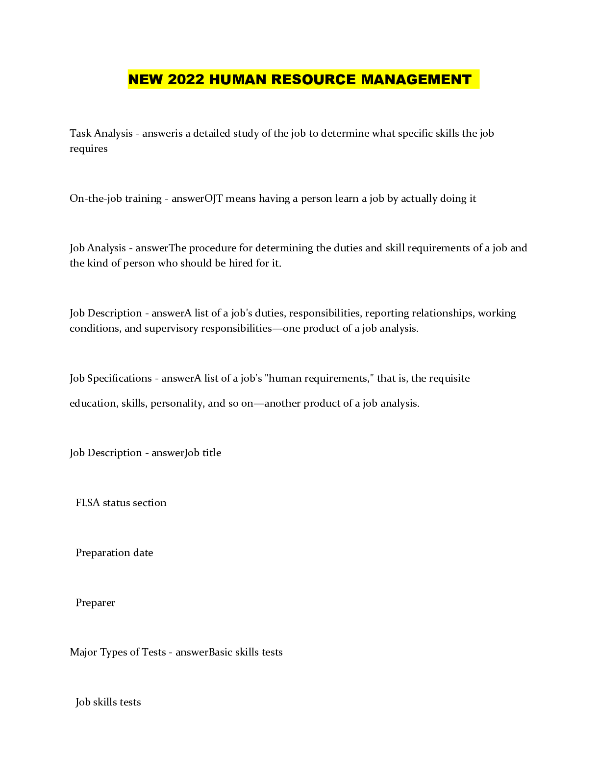 NEW 2022 HUMAN RESOURCE MANAGEMENT – Scholarfriends - Scholarfriends