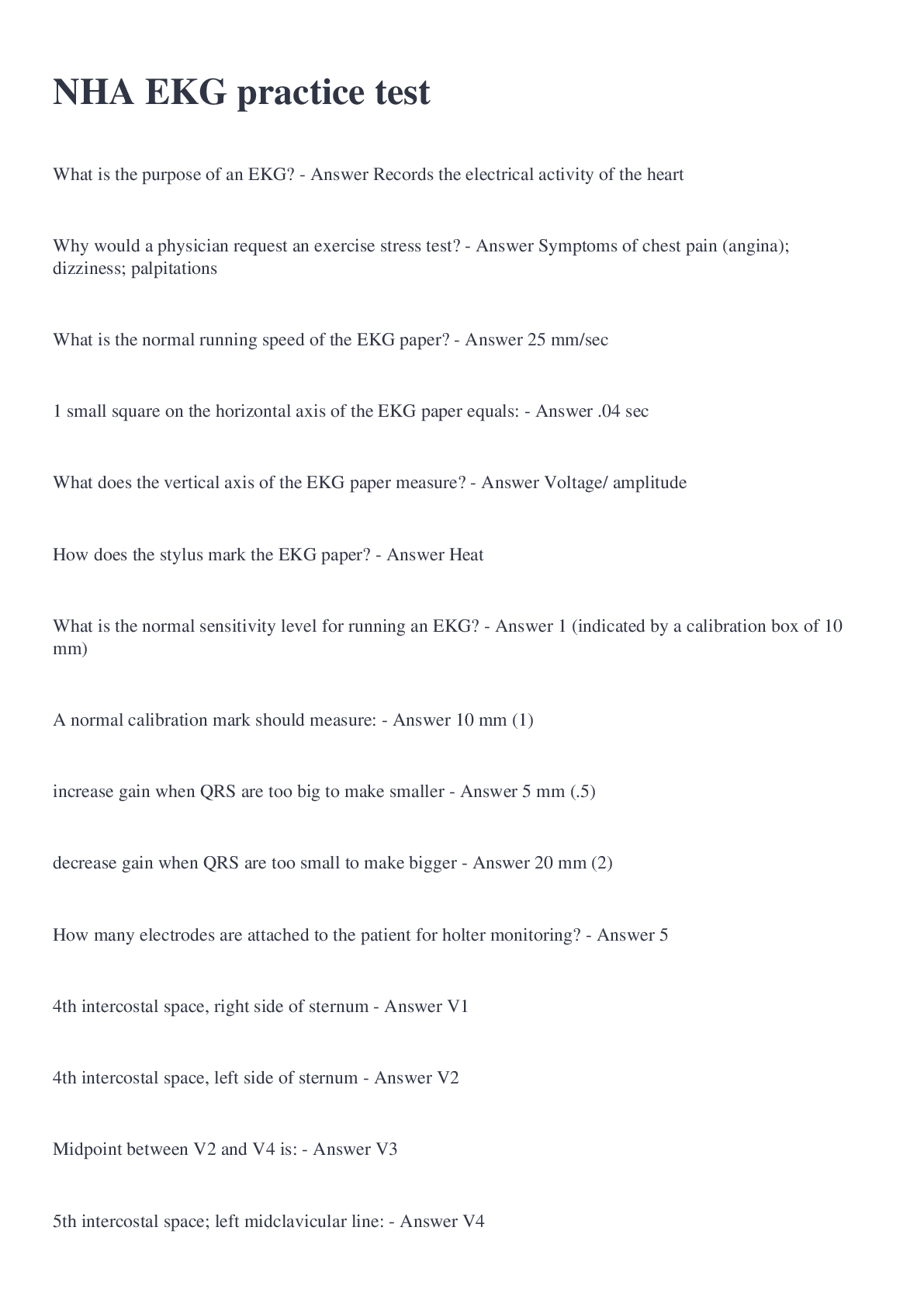 NHA EKG Practice Test/Download - Scholarfriends