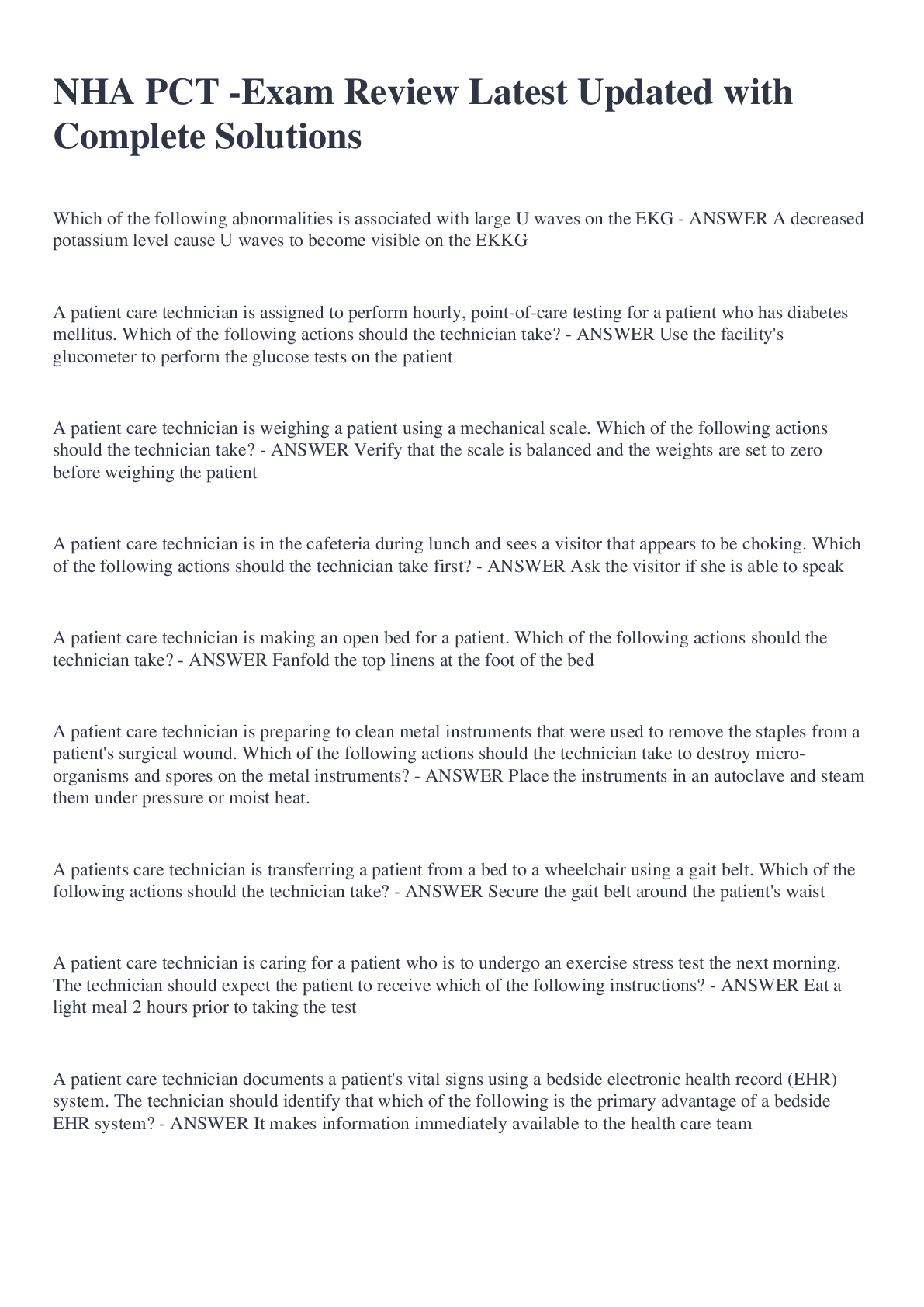 USMC CACO Test | Mostly Tested Questions with 100% Correct Answers ...