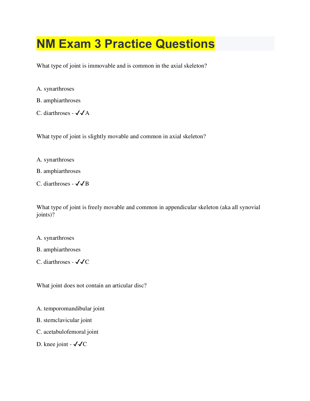 NM Exam 3 Practice Questions with COMPLETE SOLUTION – Scholarfriends ...
